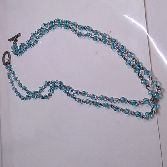 blueon | Jewelry | 8 Inch Blue Beaded Neclace | Poshmark